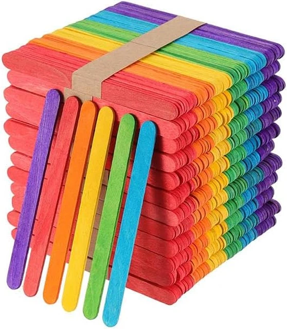 1000-PACK NATURAL WOODEN Craft Sticks, Paddle Pop Sticks for DIY ...