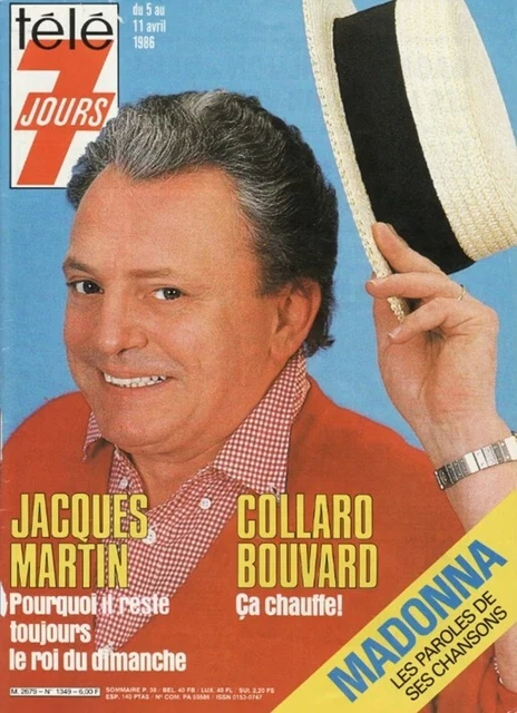 TÉLÉ 7 JOURS N°1349 du 5 au 11 Avril 1986 Jacques Martin en couverture EUR 6,00 - PicClick FR