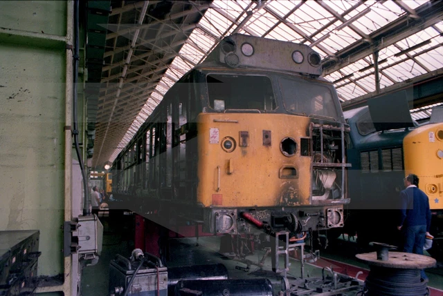 ORIGINAL 35MM NEGATIVE Class 50 50041 'Bulwark' Doncaster WKS O/D 1984 ...