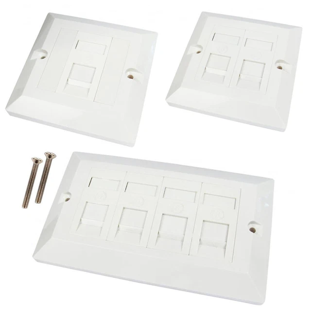 RJ45 CAT5E CAT6 Cat6A Ethernet Network Ports Modular Face Plate Back ...