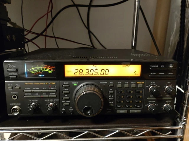 ICOM IC-736 HF/50MHZ Transceiver MARS Mod Wide TX Working Tested Japan ...