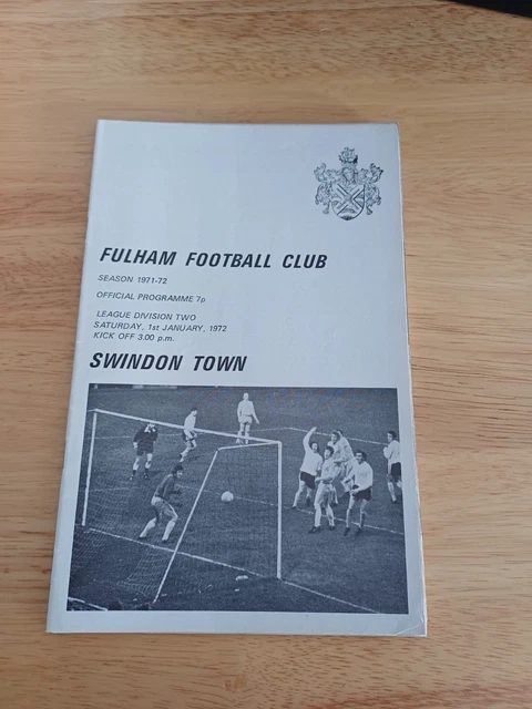 71/72 FULHAM v Swindon Town League Programme £4.61 - PicClick UK