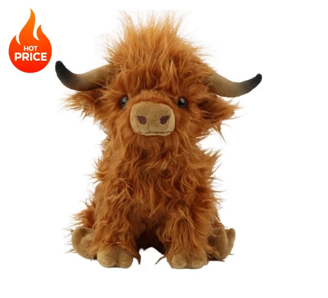 CLEVER BROWN HIGHLAND Cow Coo Cuddly Toy Plush Stuffed Scottish ...