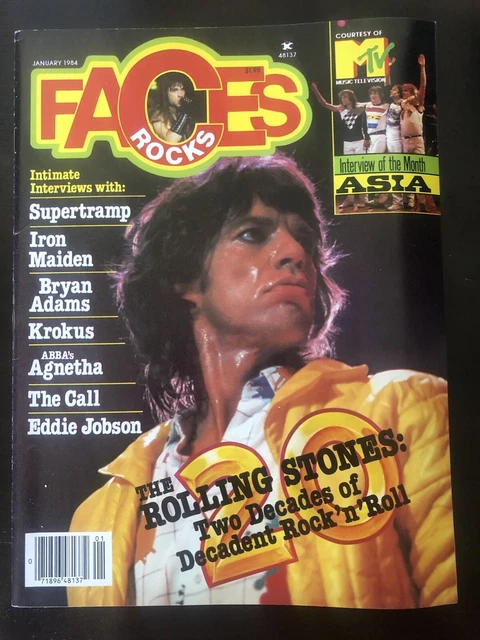 FACES ROCKS MAGAZINE Mick Jaggar Jan 1984 Rolling stones £47.01 ...