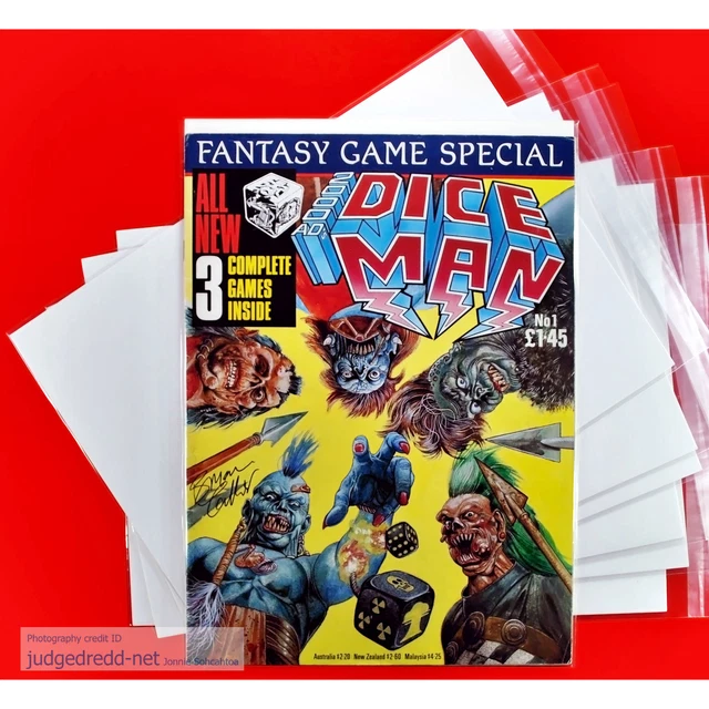 DICEMAN 1 1ST Issue Signed Bryan Talbot 2000AD Comic Bag and Board (Lot ...