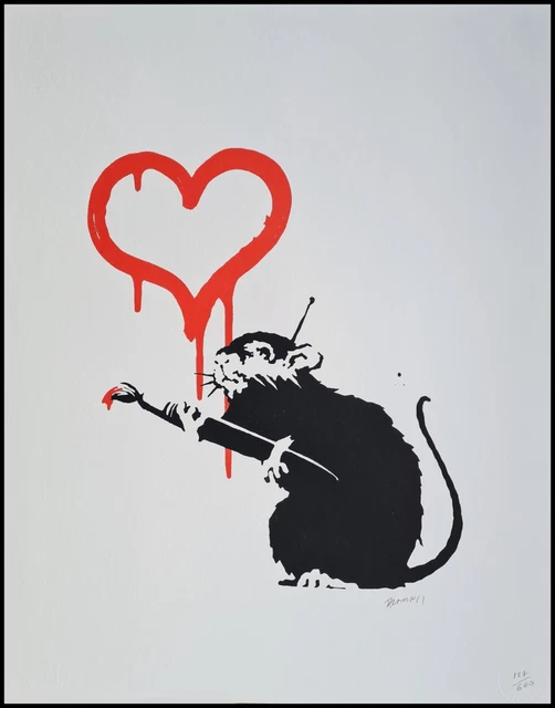 BANKSY * LOVE Rat * 50 x 40 cm * Lithografie * Kunstdruck * limitiert ...