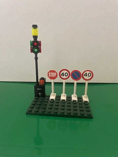 LEGO®️SEMAFORO SEGNALE STRADALE Michelin Sponsor Base Inclusa City Town ...