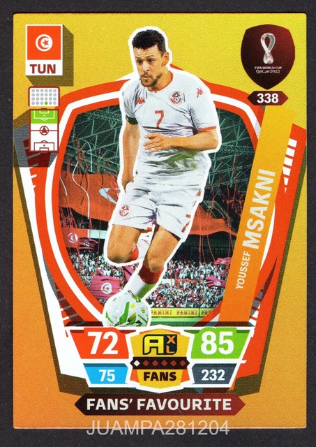 YOUSSEF MSAKNI FANS #338 Tunisia Cromo Card Fifa World Cup Qatar 2022 Panini EUR 3,00 - PicClick FR