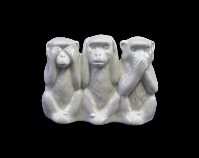 9942514-D PORZELLAN DREI Affen der Weisheit weiß Wagner & Apel 7x3x6cm ...