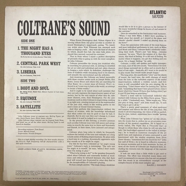JOHN COLTRANE - Coltrane's Sound - Uk Mono Atlantic Lp - 587039 EUR 11 ...