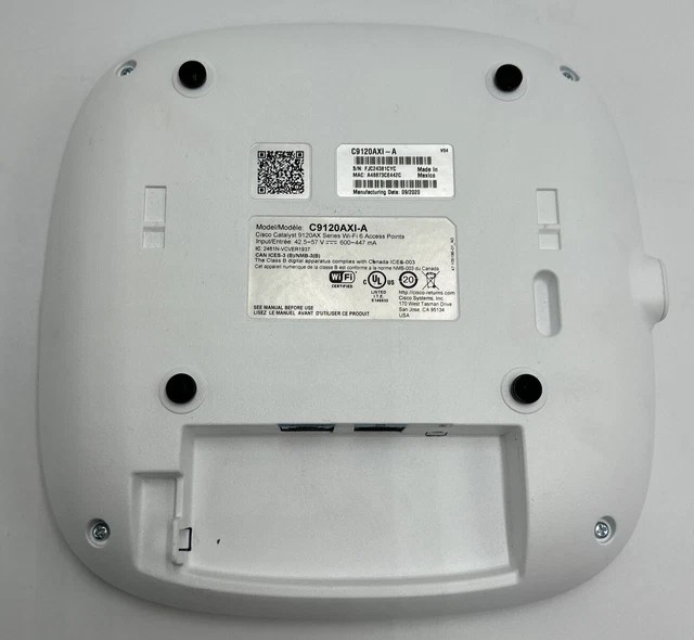 CISCO CATALYST 9120AX Series Wi-Fi 6 Access Point C9120AXI-A $372.00 ...