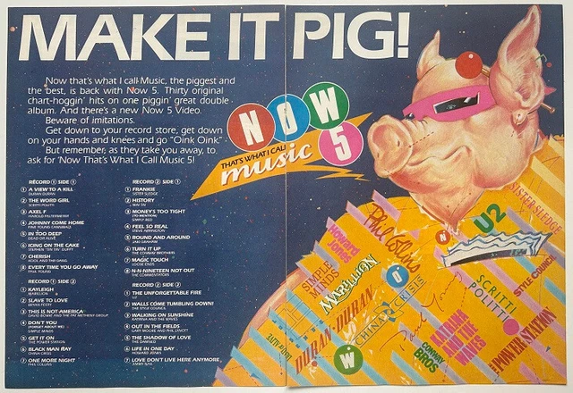 NOW THAT'S WHAT I CALL MUSIC 5 - 1985 2-page UK magazine ad £3.95 ...