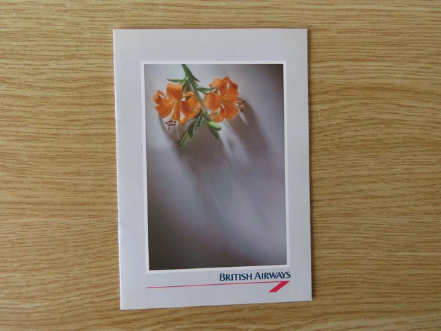 VINTAGE BRITISH AIRWAYS Lilium Economy Class Miami to London Menu ...