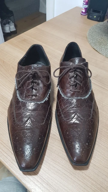 NICHOLAS TATE DEAKINS Cracked Leather Brogue Shoes Size 9 / 43 RRP 199 ...