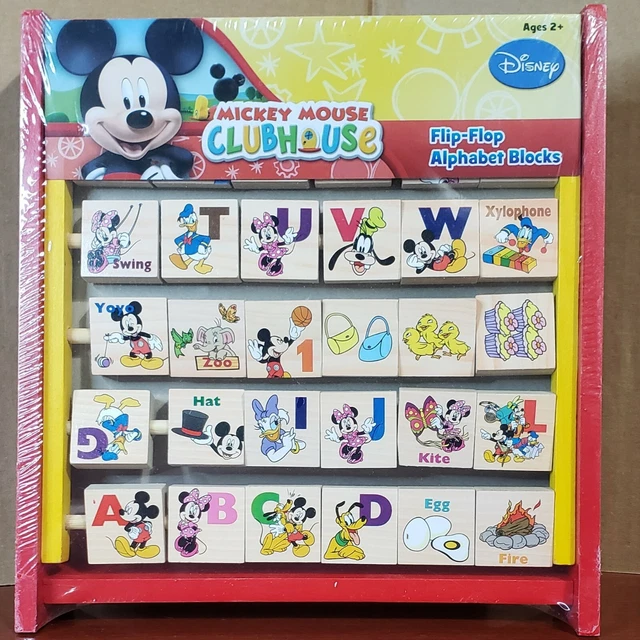 MICKEY MOUSE CLUBHOUSE Flip-Flop Alphabet Blocks Tiles~ Educational Toy ...