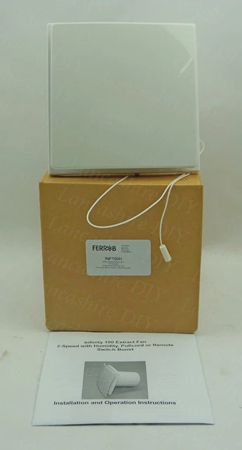FERROB INFINITY 100MM dMEV Axial Fan Humidity Sensor Pull Cord INF100H ...
