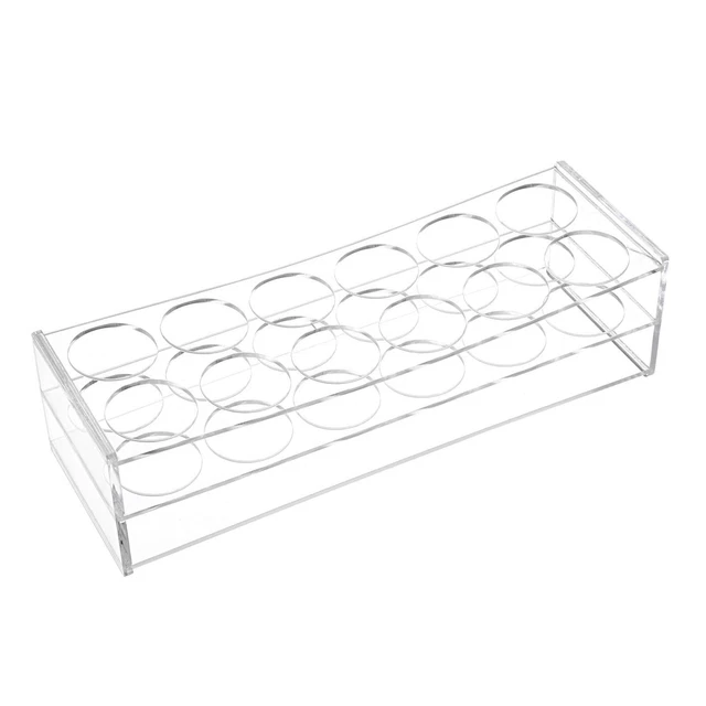 ACRYLIC TEST TUBE Rack Holder 12 Well 40mm Hole Diameter Clear for Lab ...