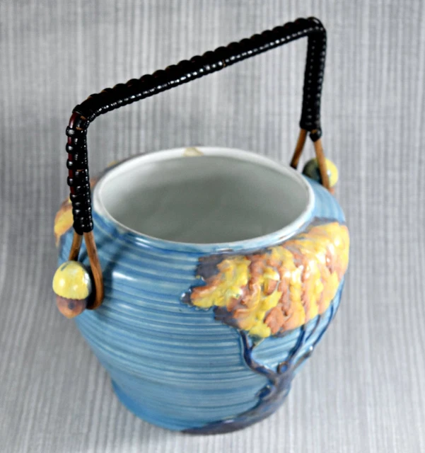 VINTAGE ART DECO CARLTON WARE BLUE NIGHT OAK BISCUIT BARREL c1935 $29. ...