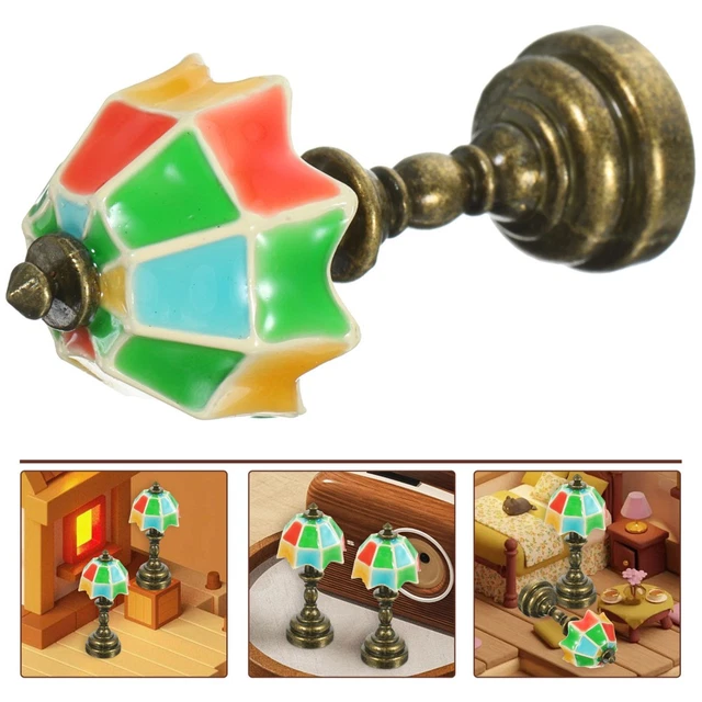 MINI TABLE LAMP Alloy Miniature House Light for Desk Landscape ...