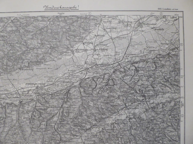 MAP OF THE German Empire 612 Landau formerly Isar, Dingolfing ...