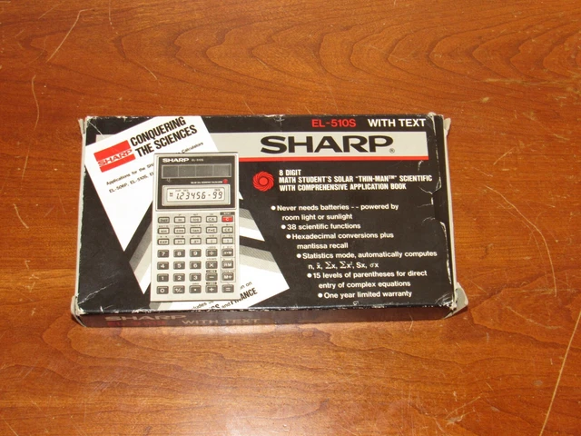 VINTAGE SHARP SOLAR Cell Scientific Calculator EL-510S TESTED Working £ ...