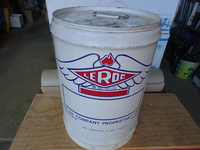RARE 5 IMPERAL Gallon Leroc Oil Tin $75.00 - PicClick AU