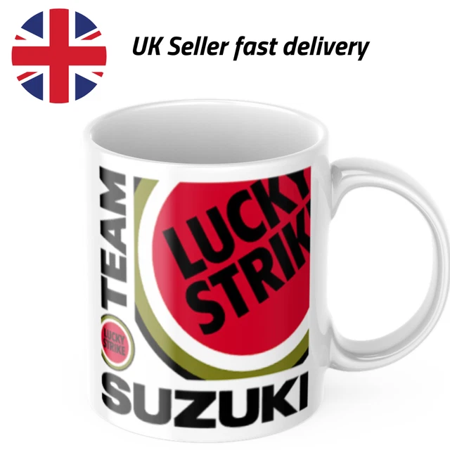 LUCKY STRIKE SUZUKI Retro Logo racing 80`s Iconic Design Ceramic Mug £9 ...