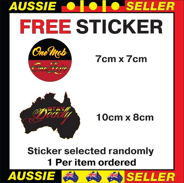 ABORIGINAL STAY DEADLY Australia Map Aboriginal Flag INCLUDES FREE ...