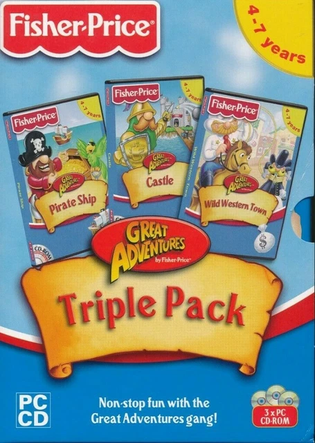 FISHER PRICE GREAT Adventure Triple Pack Castle Pirate Wild Western ...