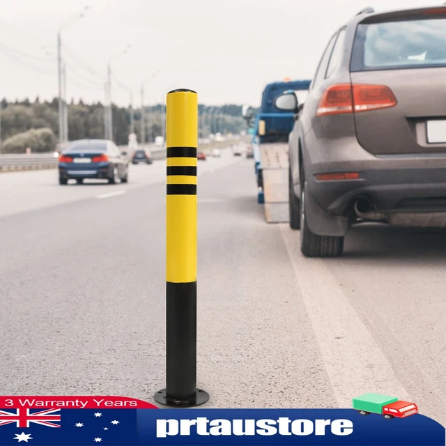 30*3& SAFETY BOLLARD Post Yellow Pipe Bollards Steel Parking Barrier w ...