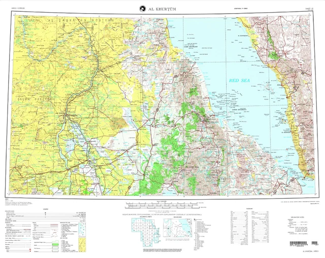 NGA MILITARY MAP of Sudan, Eritrea, and Ethiopia £23.50 - PicClick UK