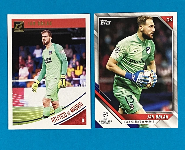 JAN OBLAK 2 card lot- 2018-9 Donruss #50 + 2022 Topps #67 Atletico ...