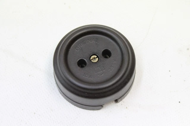 OLD BAKELITE SOCKET Round Surface Mount Without Schuko Art Deco Loft ...