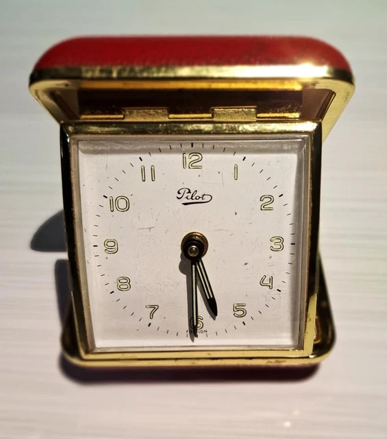 VINTAGE 70S PILOT mechanical travel alarm clock fully tested in working ...