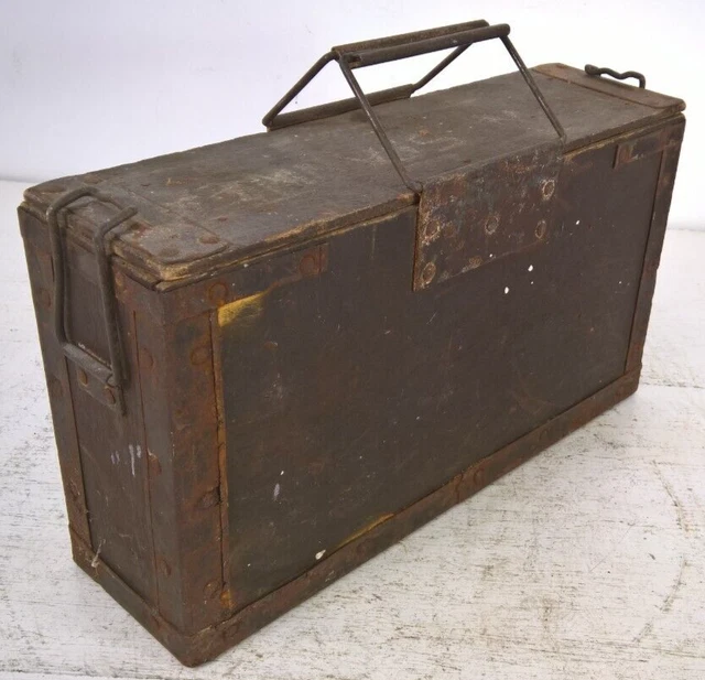 BRITISH ARMY 1949 AMMUNITION BOX CRATE Wood & Metal (EMPTY) £19.99 ...