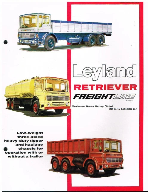 LEYLAND RETRIEVER 22 Ton Rigid Truck Original 1967 Factory Sales ...