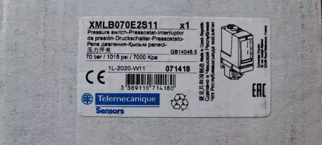 SCHNEIDER ELECTRIC PRESSURE Switch - Pressostat - xmlb 70 bar ...