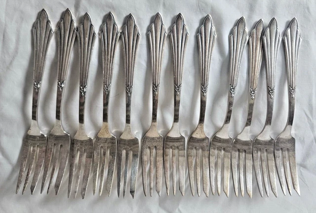12 X WMF Nirosta German Silver Plated Small Forks, Circa 1900-1940 £30. ...