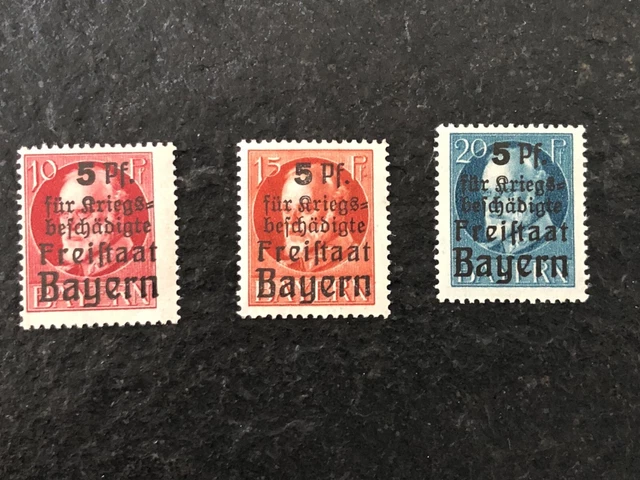 BAYERN NEUF VALEUR sur Luitpold surimprimé "Freistaat" Mi 171-173 MNH XF (A2De12) EUR 3,90 ...