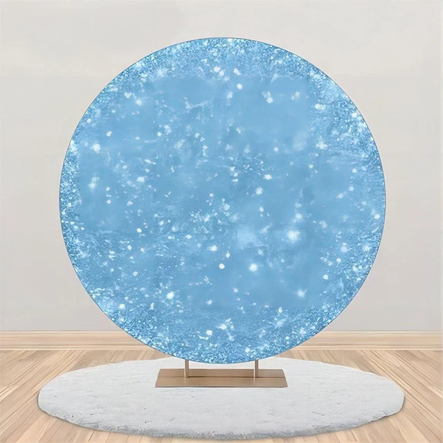 BLUE SPARKLING SIMPLE Sky Round Birthday Backdrop $36.09 - PicClick AU