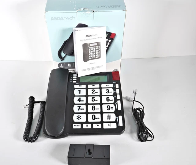 ASDA TECH BIG Button Landline Phone With LCD New & Boxed, Tested ...