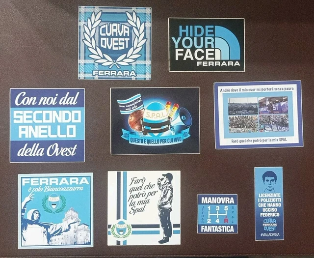 SPAL 9 ADESIVI Stickers Adesivo Ultras Ferrara Curva Ovest Boys EUR 28 ...
