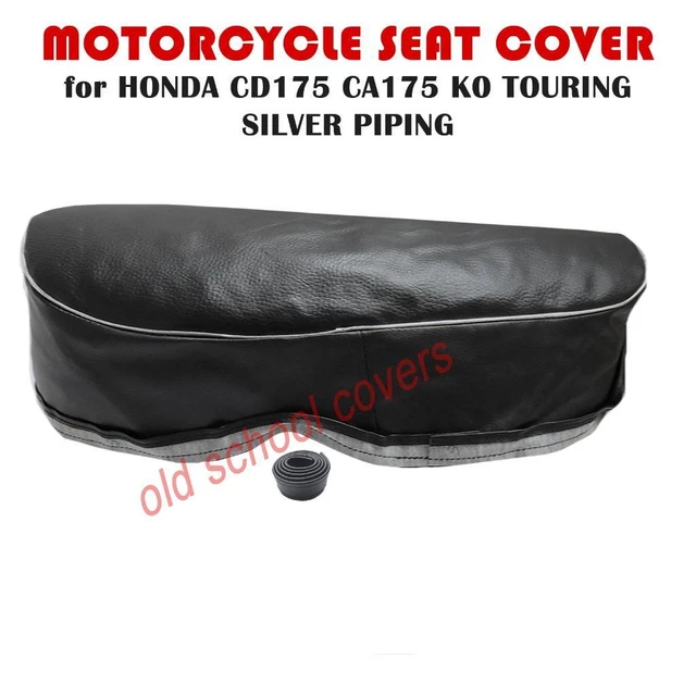 MOTO SIÈGE HOUSSE Pour CD175 CA175 K0 Honda Touring Argent Passepoilé ...