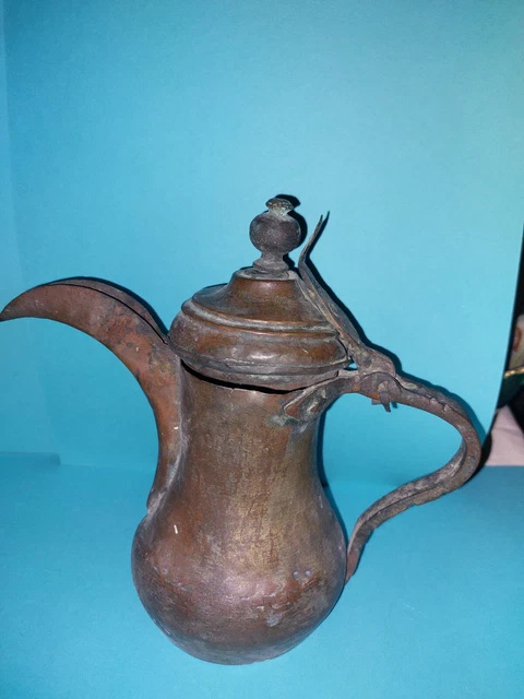 ANTIQUE VINTAGE ISLAMIC middle east Arabic Dallah Copper Brass Coffee ...