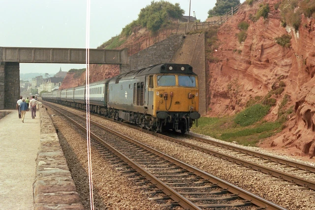 35MM NEGATIVE . BR EE Class 50 Diesel Loco 50047 . Dawlish Aug77 . 11. ...