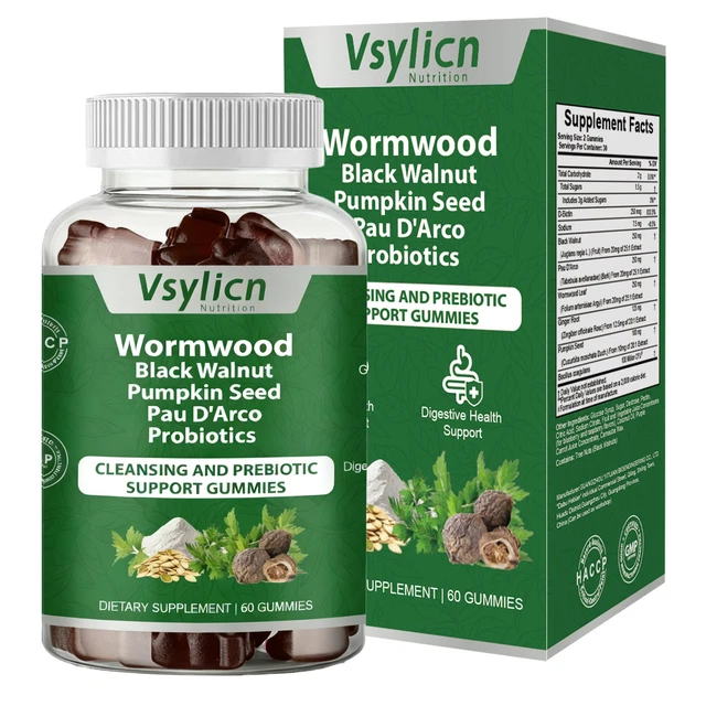 NATURAL HERBAL PARASITE Cleanse Gummies: Wormwood, Clove, Garlic ...