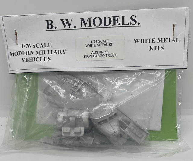 BW MODELS 1/76 Scale Oo 4Mm Austin K3 3 Ton Cargo Truck White Metal Kit ...