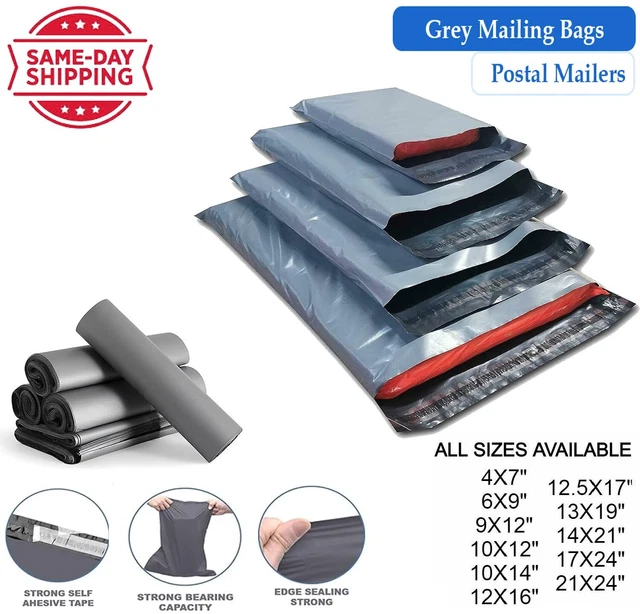 GREY POSTAL MAILING Bags Poly Mailers Envelope Courier Shipping Mailer ...