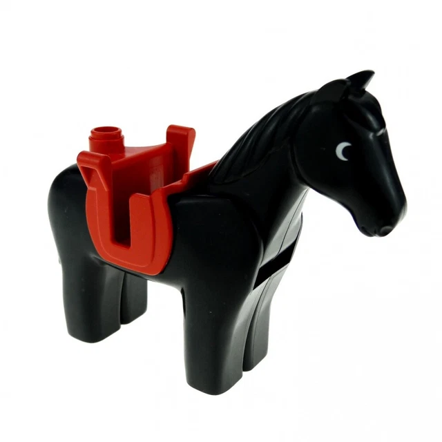1X LEGO DUPLO Animal Horse Black Saddle Red Mare Circus Set 2652 ...