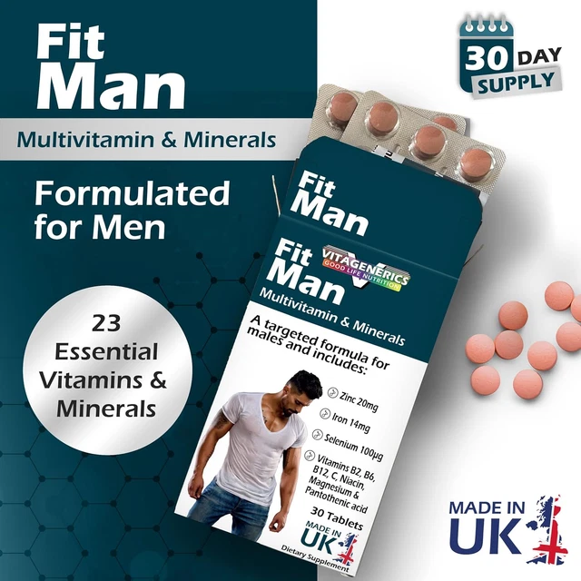 FITMAN HIGH STRENGTH Multivitamin & Minerals | 30 Tablets| with Zinc ...